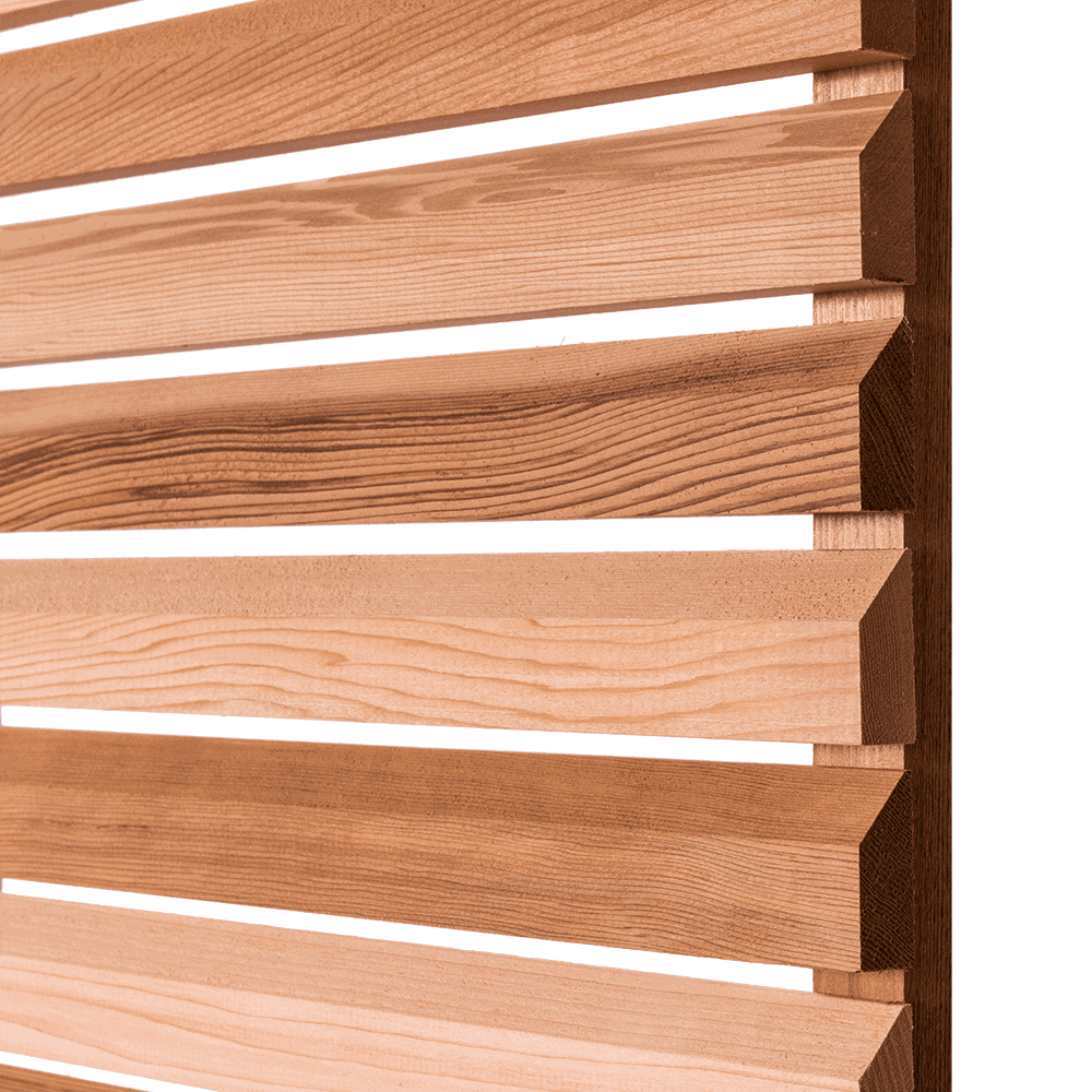 Bevel Edge Cedar Slatted Fence Panel