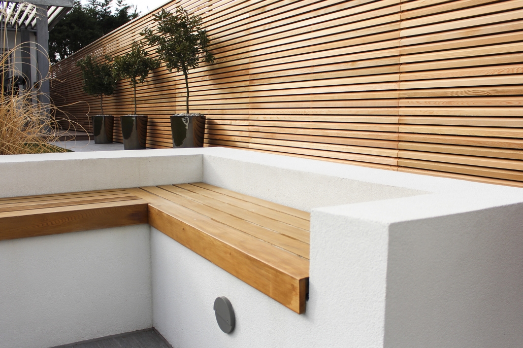 Cedar Garden Bench Seat Top - 40cm wide - Contemporary Fencing