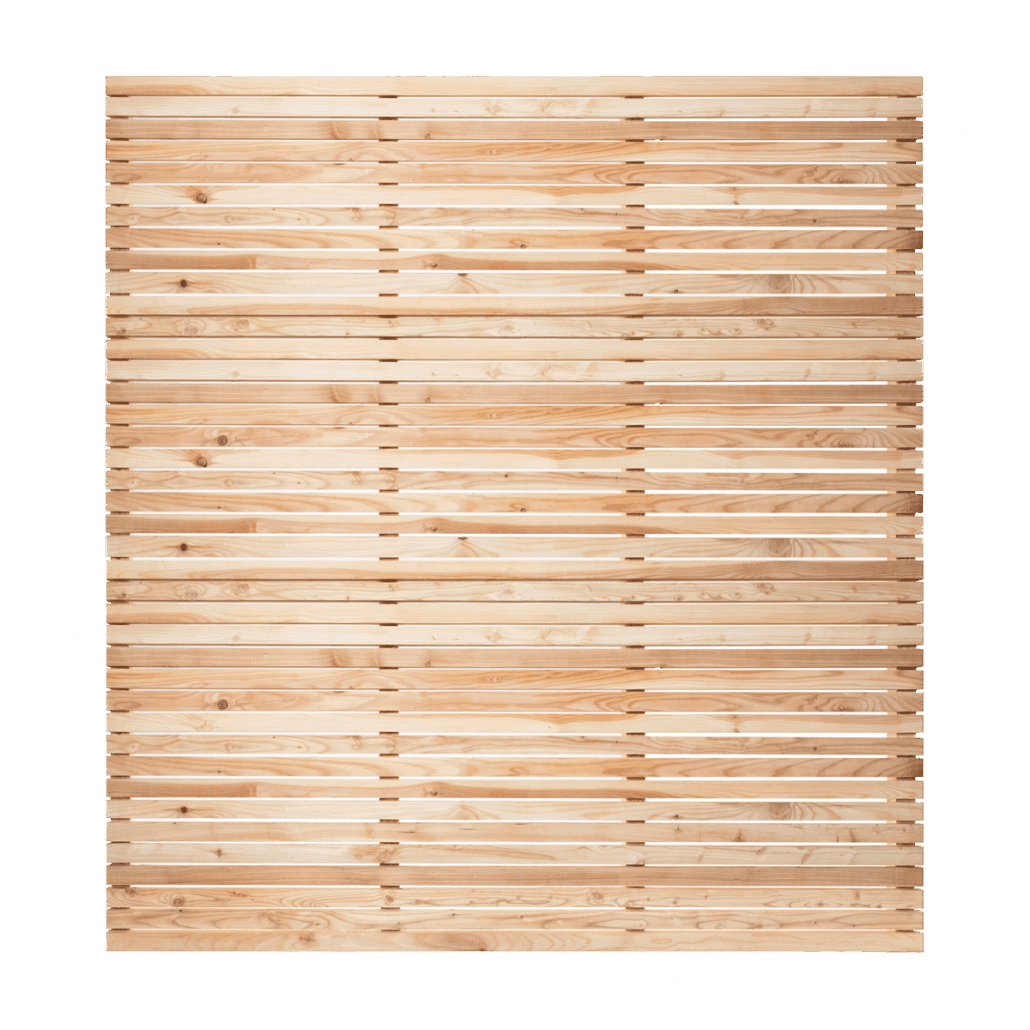 Larch Slatted Fence Panels - Contemporary Fencing